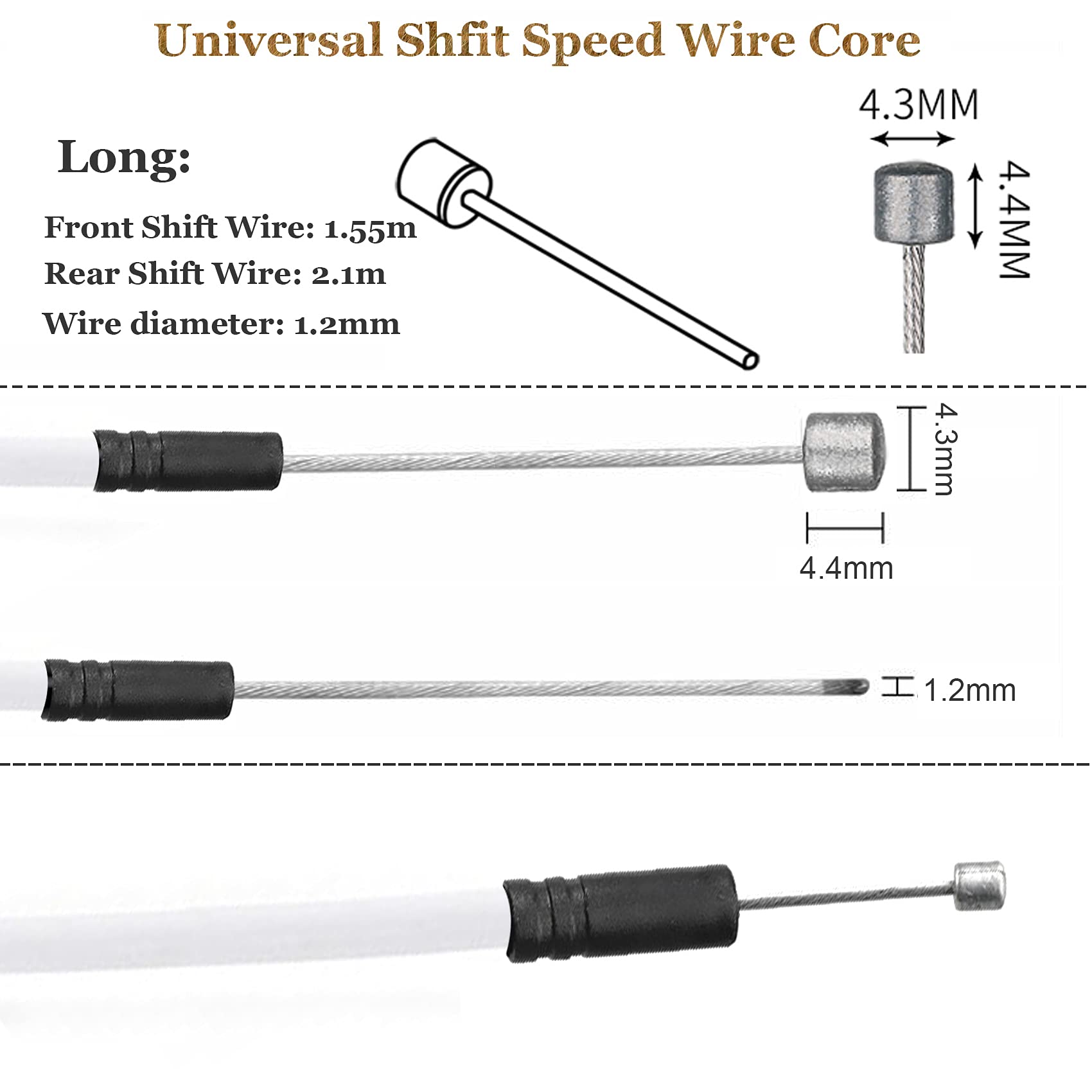 Muye Universal Bike Bicycle Shift Derailleur Cable Kit Bicycle Shift Wire Set for Mountain Road Bike Cycling Repairing