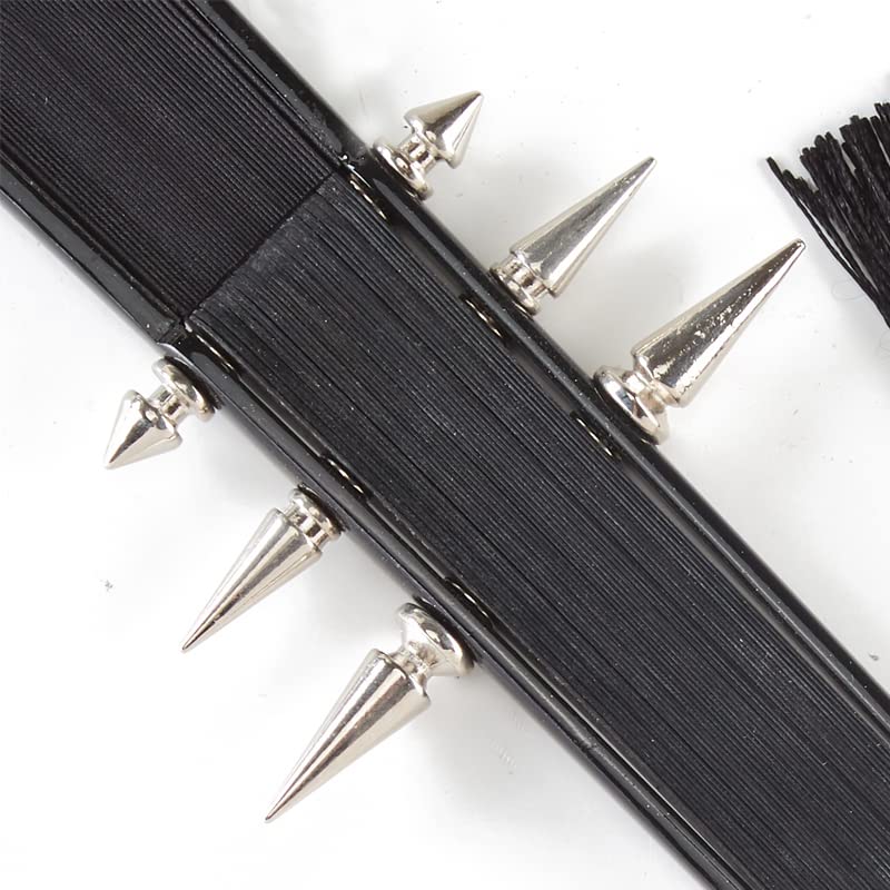Punk Fan Steampunk Spike Fan Goth Vintage Rivet Men and Women Han Fan Party Fan Accessories Black