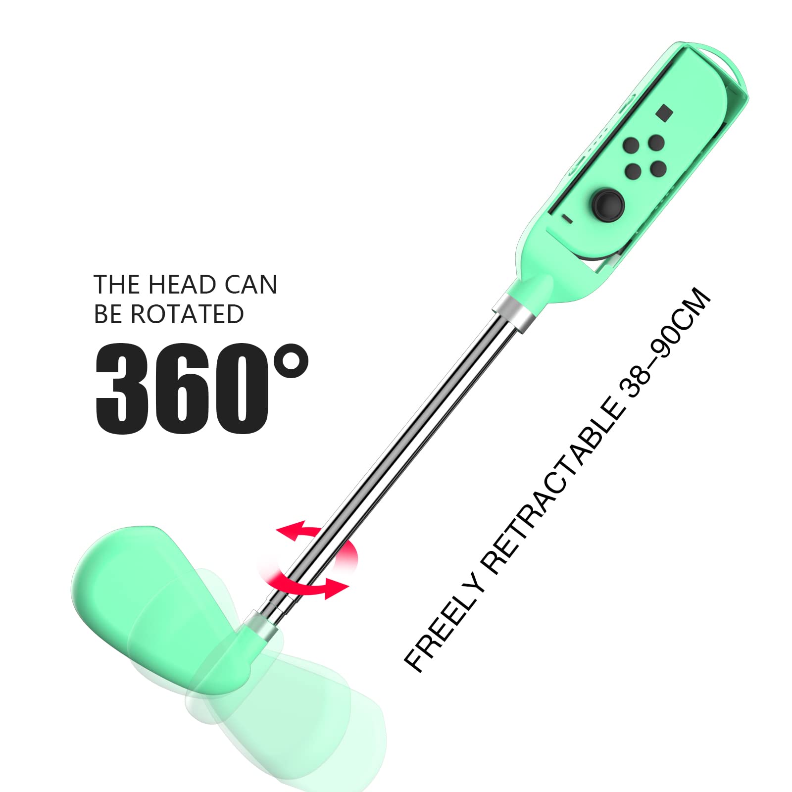 NANANINO Golf Clubs for Nintendo Switch Mario Golf Super Rush 2021, Adjustable Handle Grip Compatible with Mario Golf Switch - Green and Blue