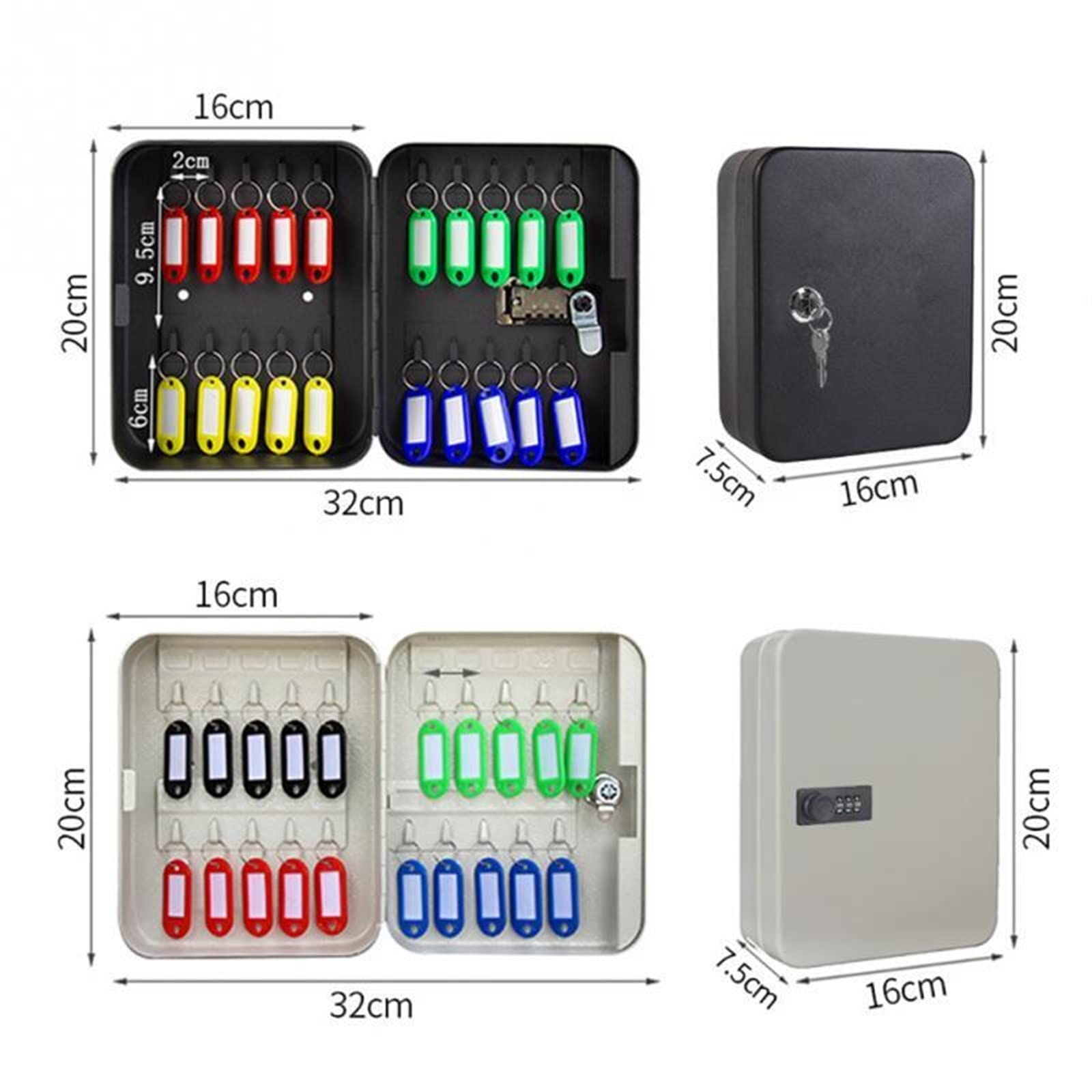 RORUN Small Safe Key Safe Box Organizer Storage Cabinet Home Car Resettable Code Wall Mounted Metal Office Combination Lock Password