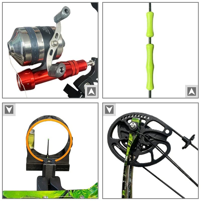 PANDARUS Bowfishing Bow Kit with Arrow Ready to Shoot Right Handed 15-45 LBS Draw Length 18"-29.5" Adjustable,Axle-to-Axle: 34.2",Complete Compound Bow Fishing Kit 2024 New(Black Left Handed)