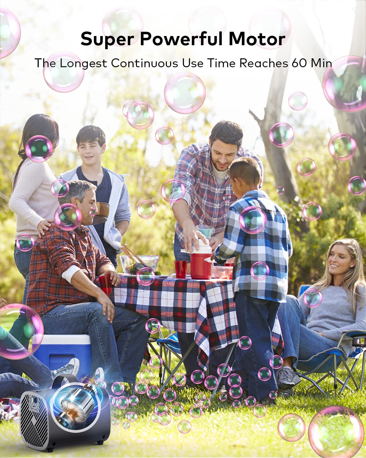 Professional Bubble Machine, 9500+ Bubbles/Min Bubble Machine for Kids Toddlers, 720ml/24.4oz Bubble Machine for Parties, Bubble Blower for Parties, Birthday, Wedding,Christmas