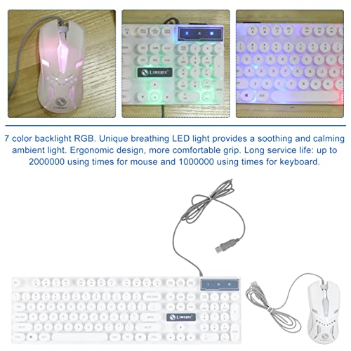SOLUSTRE 1setheadset Gaming Wired Head White Ergonomic Pad with Lighting Rainbow Backlit Led Mat Phones Combo Mousepad RGB Tablet and Kit Computer Over Ear Accessory Mic for Mobile