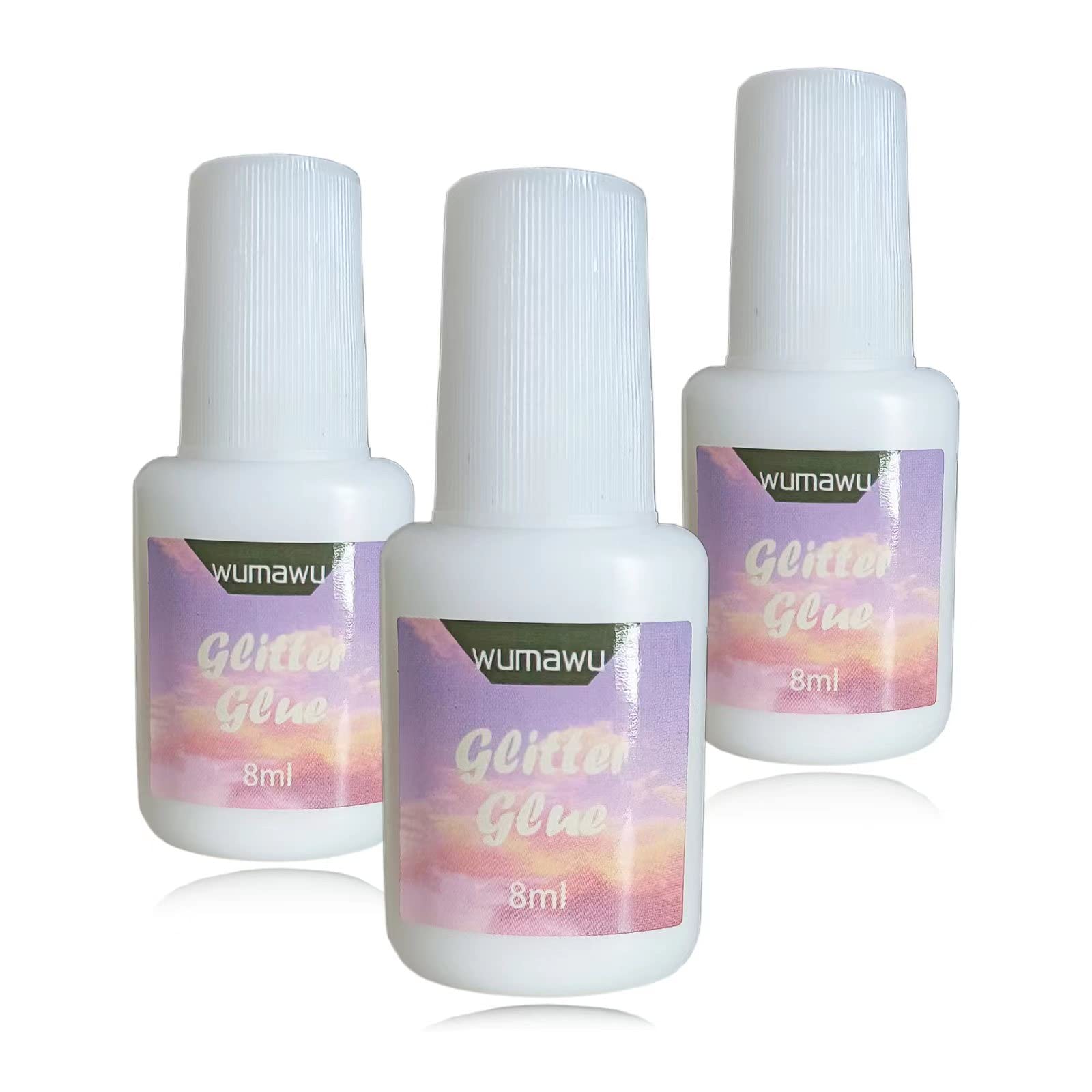Temporary Tattoo Glue - wumawu 8ml Glitter Glue Brush Bottle, Water Soluble Body Painting Glue, Ideal for Halloween, Carnival, Birthday Party, Theme Party, Costume Events & Makeup Artists (3 Pcs)âŚ