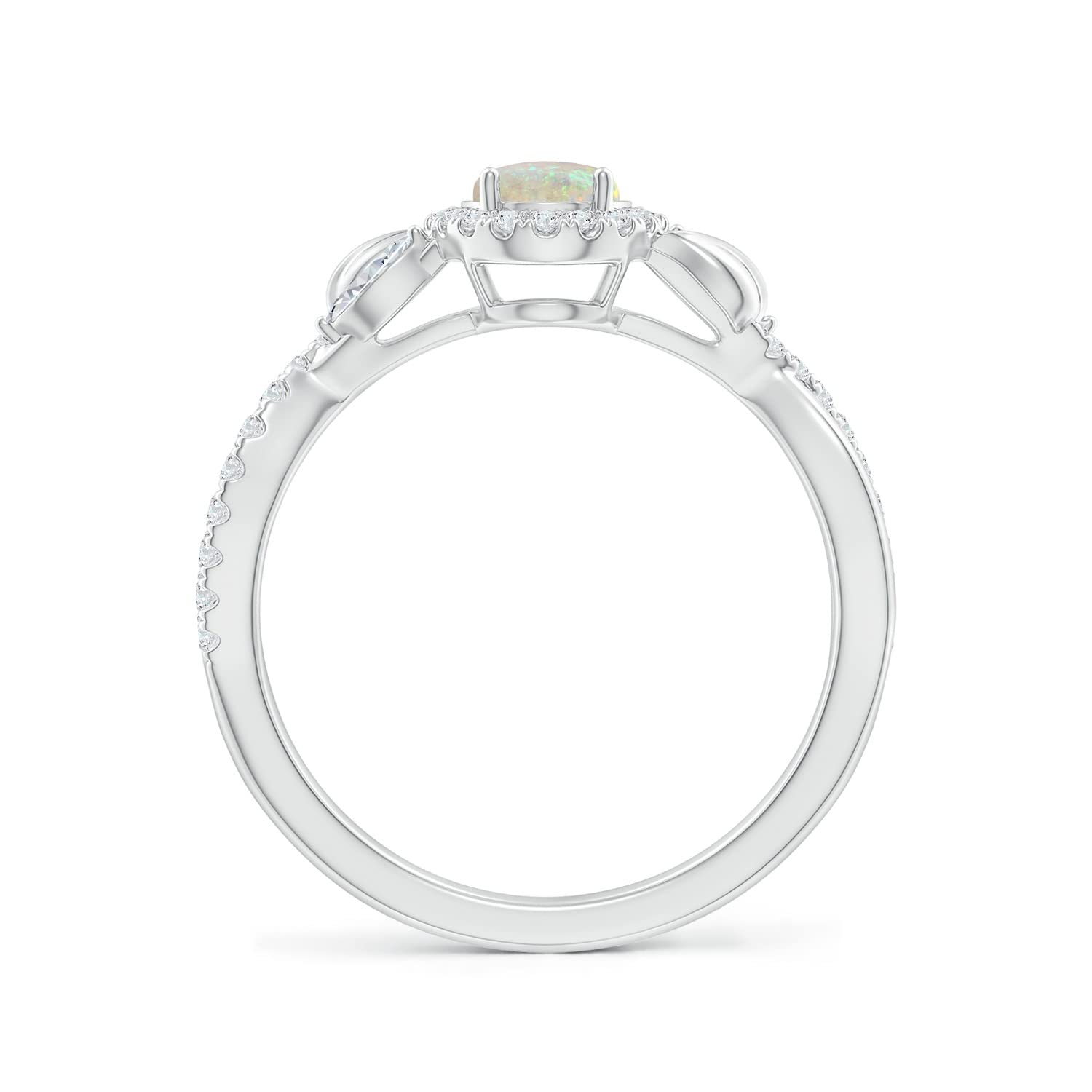 NYZA JEWELS Beautiful Luxurious Oval 7x5 Anniversary Ring | Sterling Silver 925 With Ethiopian Opal | Engagement & Anniversary Collections For Woman's (Rose Gold Plated, 5) (White, 10.5)