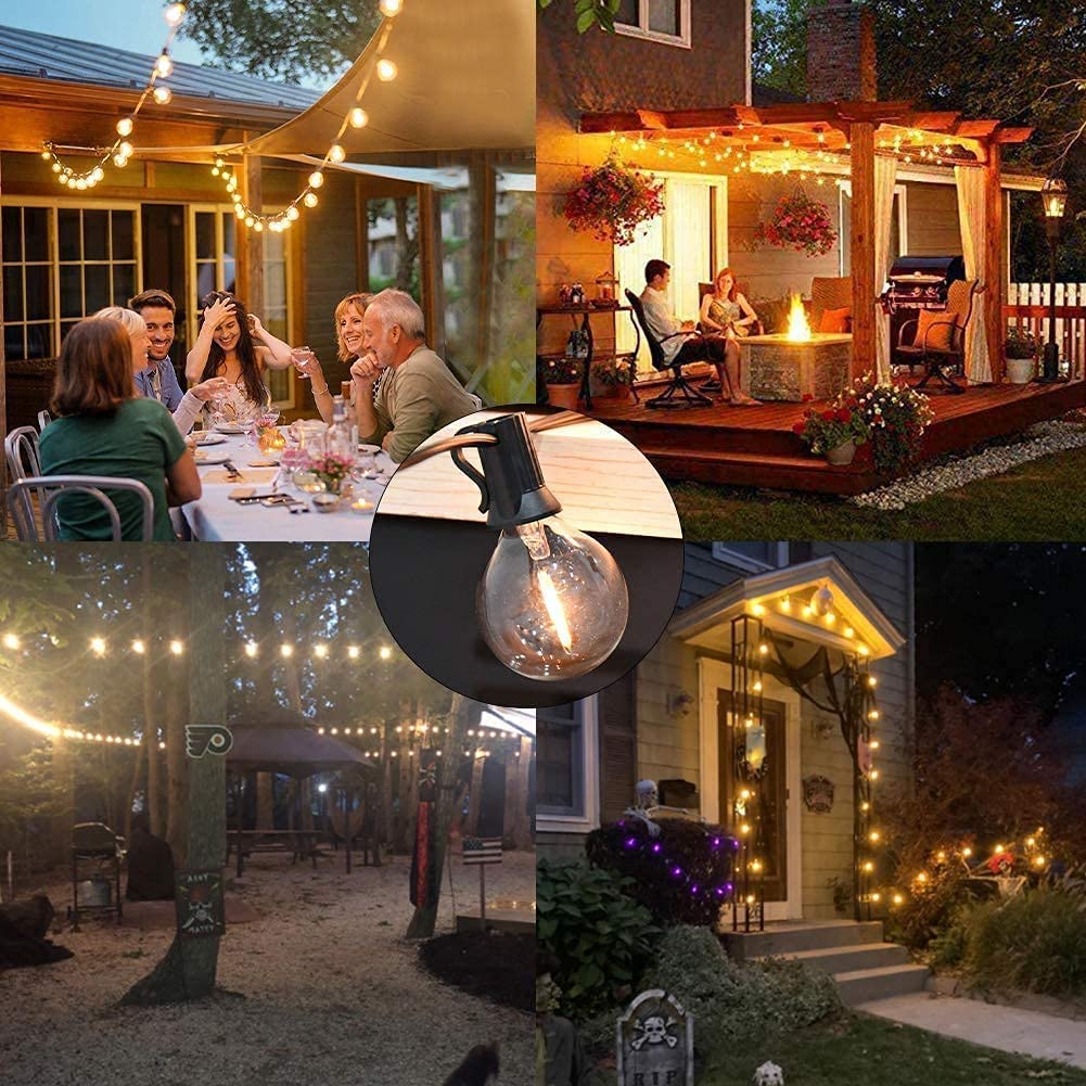 Pack of 25 G40 Clear Glass Replacement Bulbs 1W Equivalent 10W E12 Screw Base Soft Warm White 2200K Globe Light Bulb for Indoor or Outdoor G40 Led String Light Party Patio Garden Decor CRI 85+