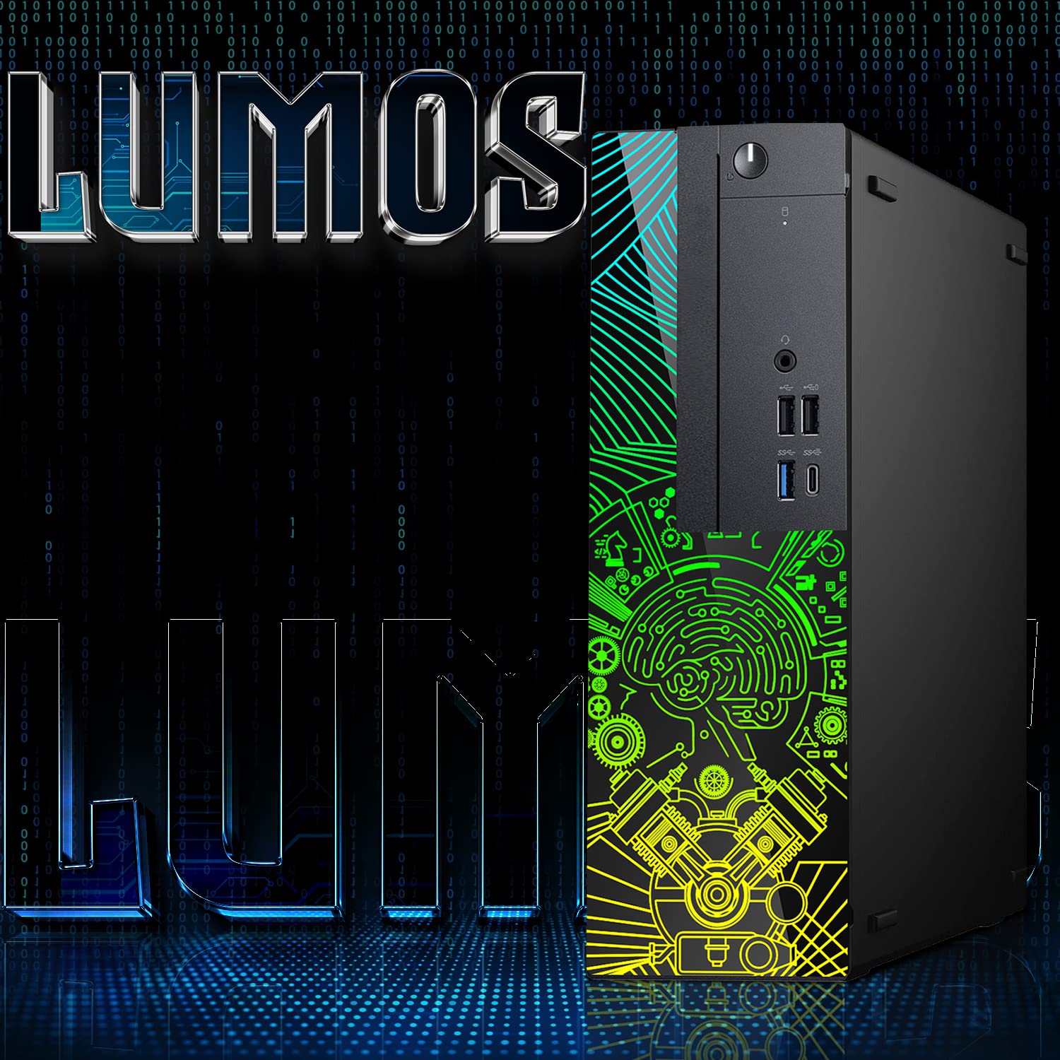 Lumos 8 Gaming Desktop PC, Intel Core i5 7th Gen, AMD RX 6400 4GB DDR6, 16GB RAM, 256GB SSD + 2TB HDD, PCI-E Bluetooth | Wi-Fi, RGB Kit, Win 10 Pro (Renewed)