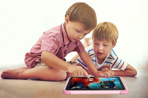 YINOCHE Kids Tablet 10 inch Android Tablet for Kids 64GB Toddler Tablet with Case WiFi Children's Tablets with Dual Camera Touch Screen Kids Apps Installed Tablet for Toddlers Netflix YouTube (Pink)