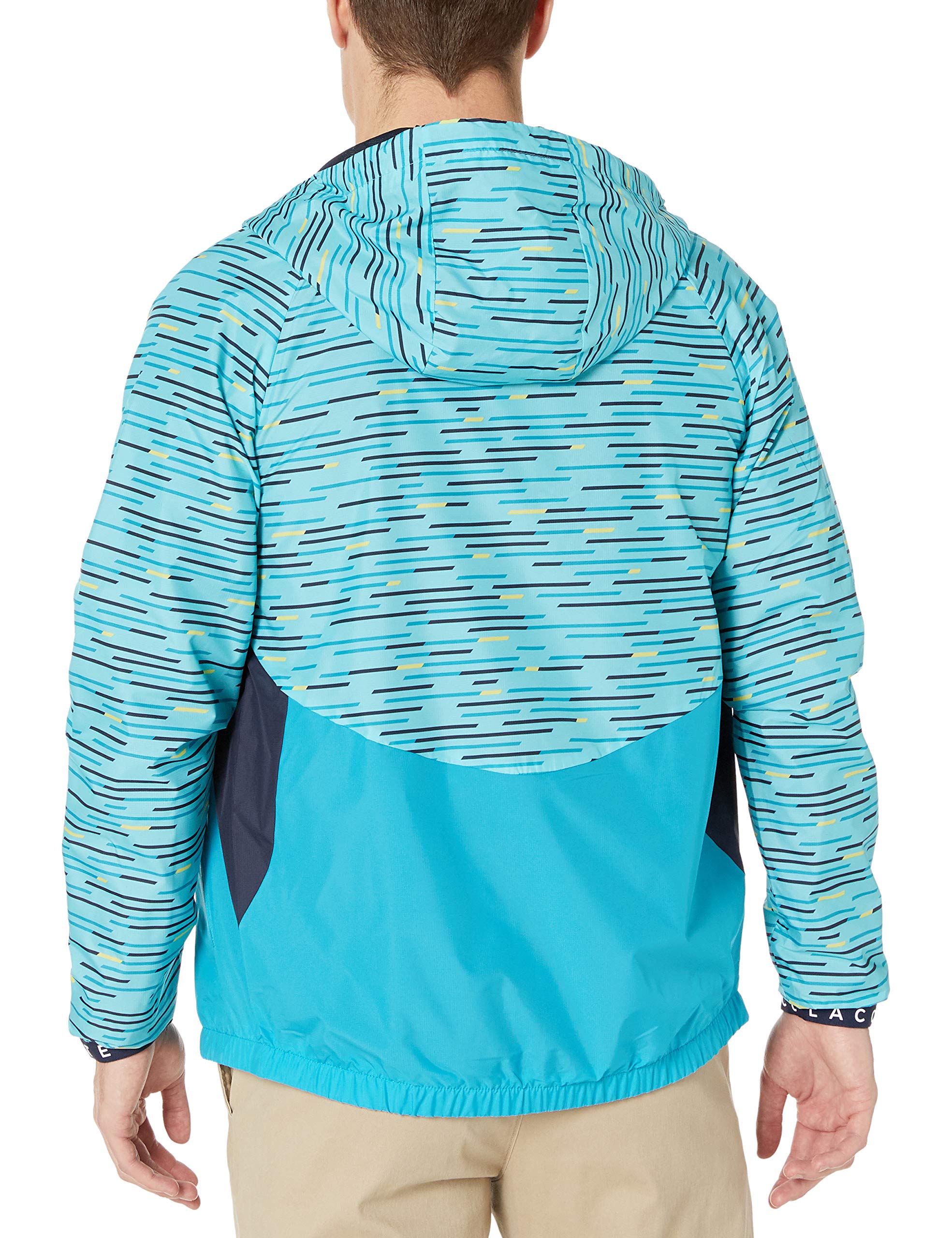 Lacoste Men's Sport All Over Print Full Zip Tennis Jacket, Haiti Blue/Navy Blue-Cuba-Lemon-White, XL