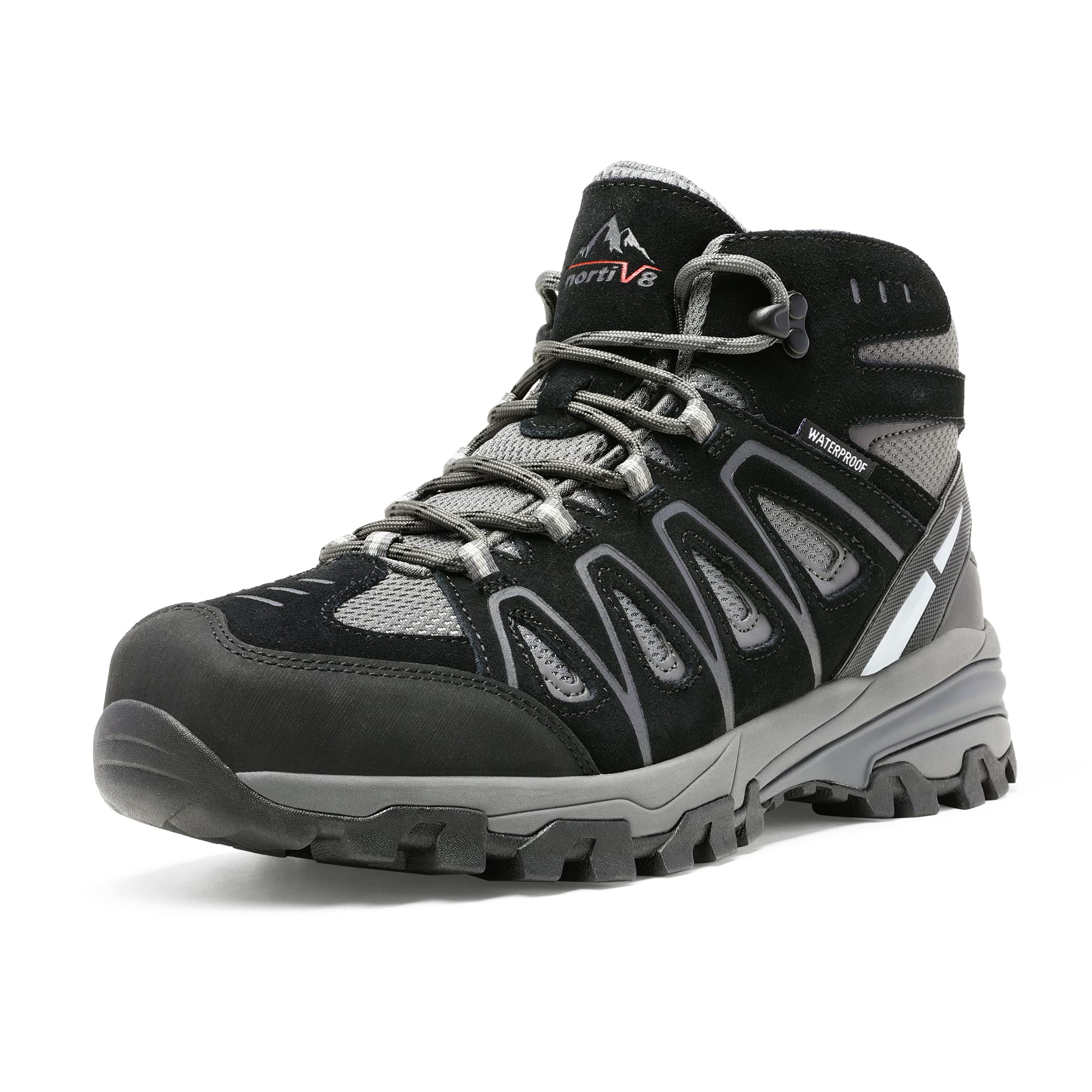 NORTIV 8 Men's Ankle High Waterproof Hiking Boots Outdoor Trekking Trails Boots SNHB211M Black Size 12 M US