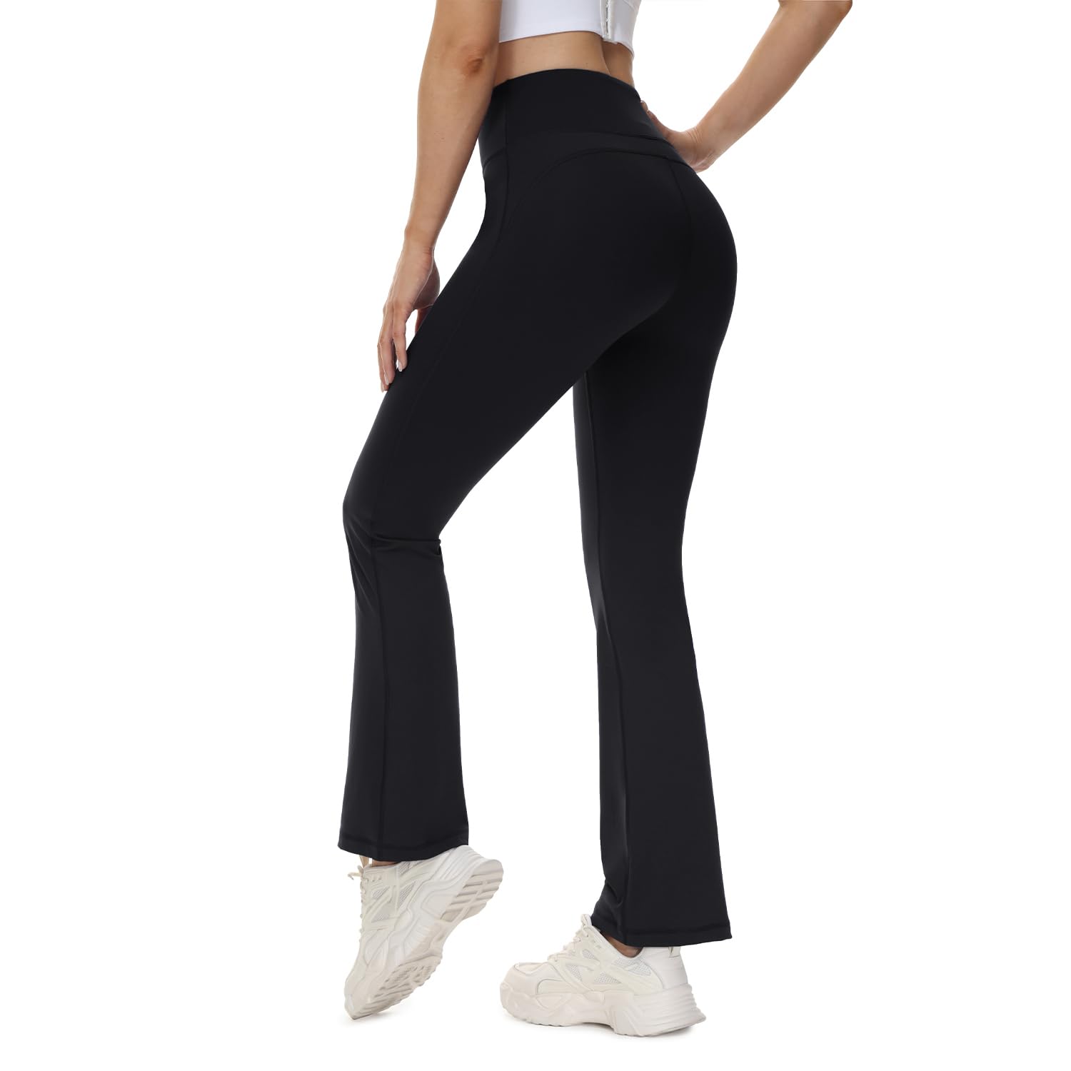 Rosemmetti Women's Bootcut Yoga Pants,High Waisted Flare Pants,Tummy Control Yoga Pants for Workout(059-2P hot pink/3X)