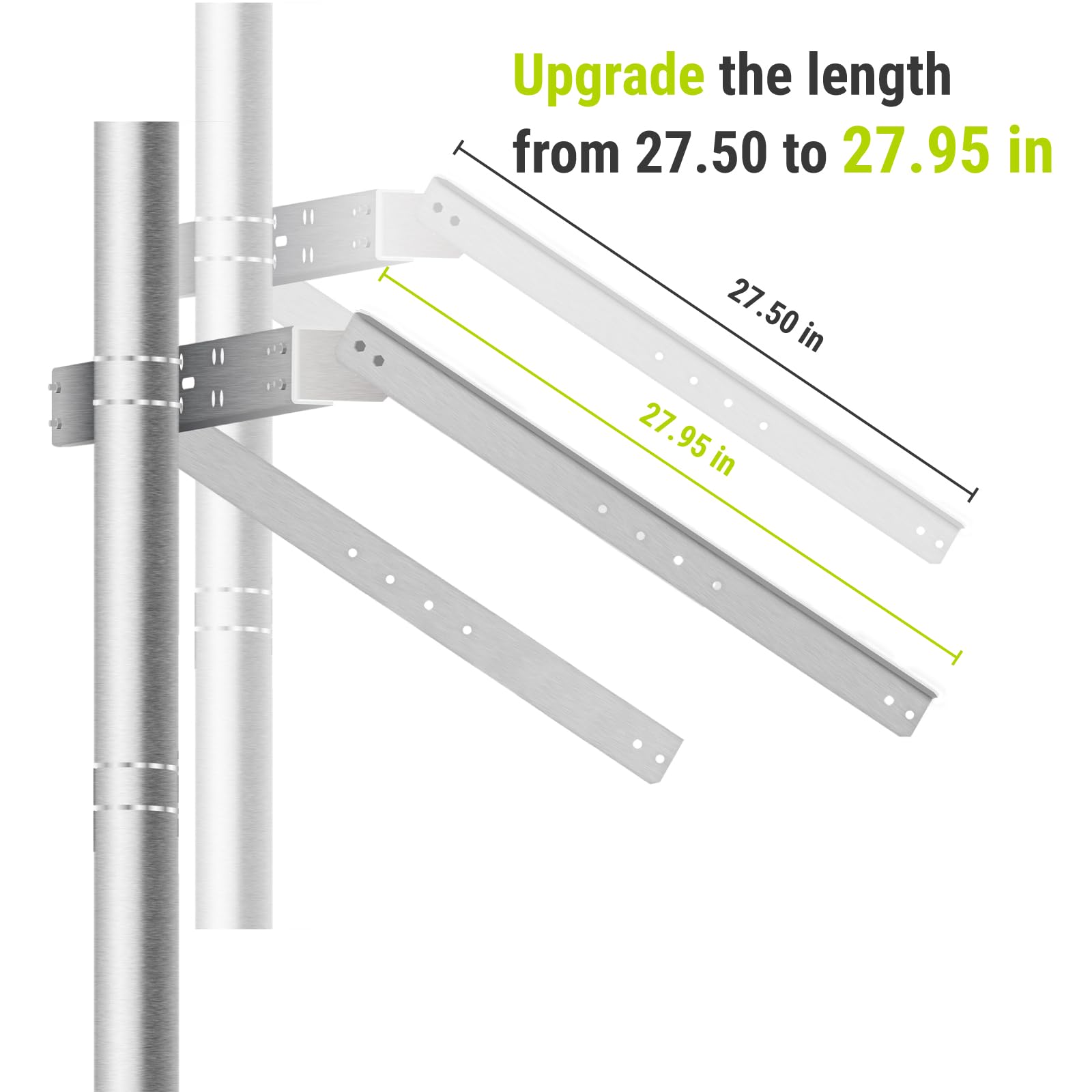 Newpowa Universal Solar Panel Heavy Duty Double Arm Pole Wall Mount for 70-120W Single Module at an tilt Angle from 0-90°…