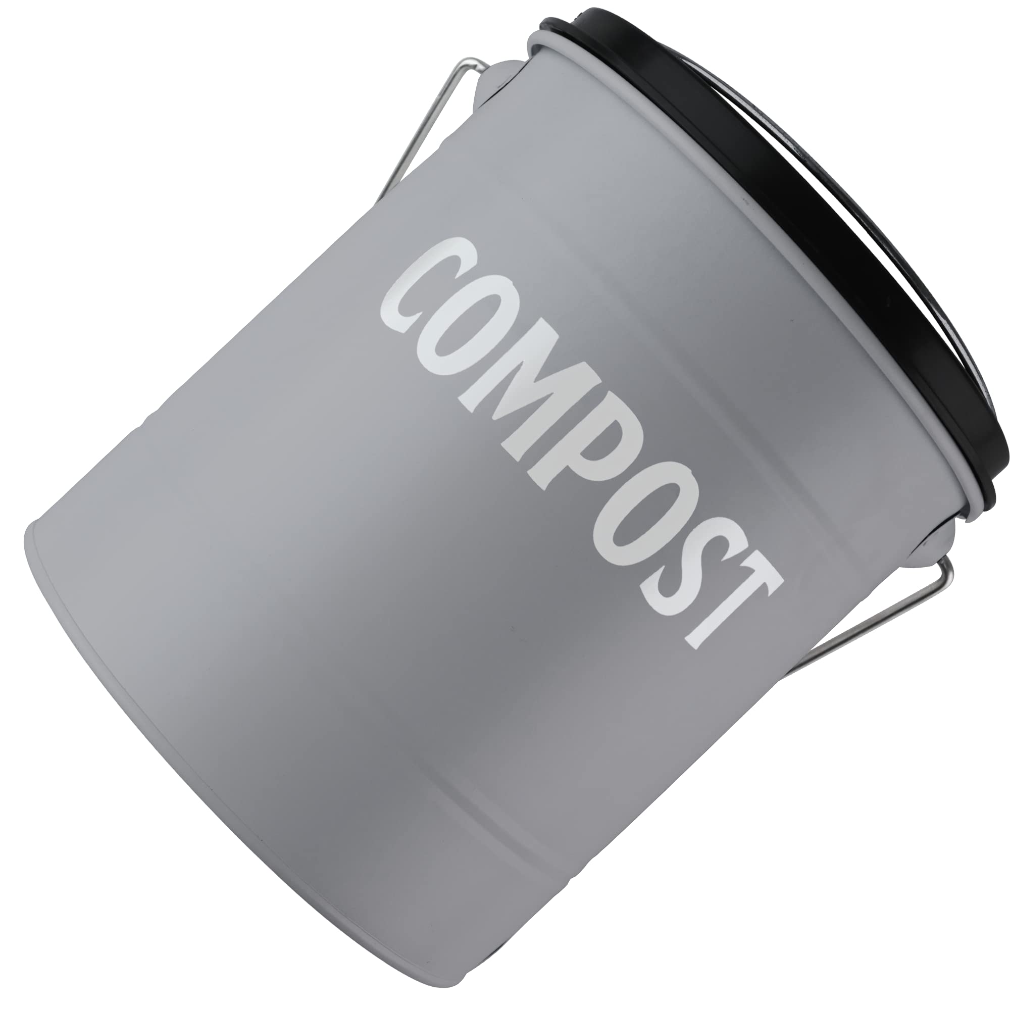 Kitchen Compost Bin by Saratoga Home - 1.3 Gal/5L Metal Compost Bucket for Kitchen Countertop, Kitchen Composter, Countertop Compost Bin, Compost Bin Kitchen, Kitchen Compost Bin Countertop, Gray