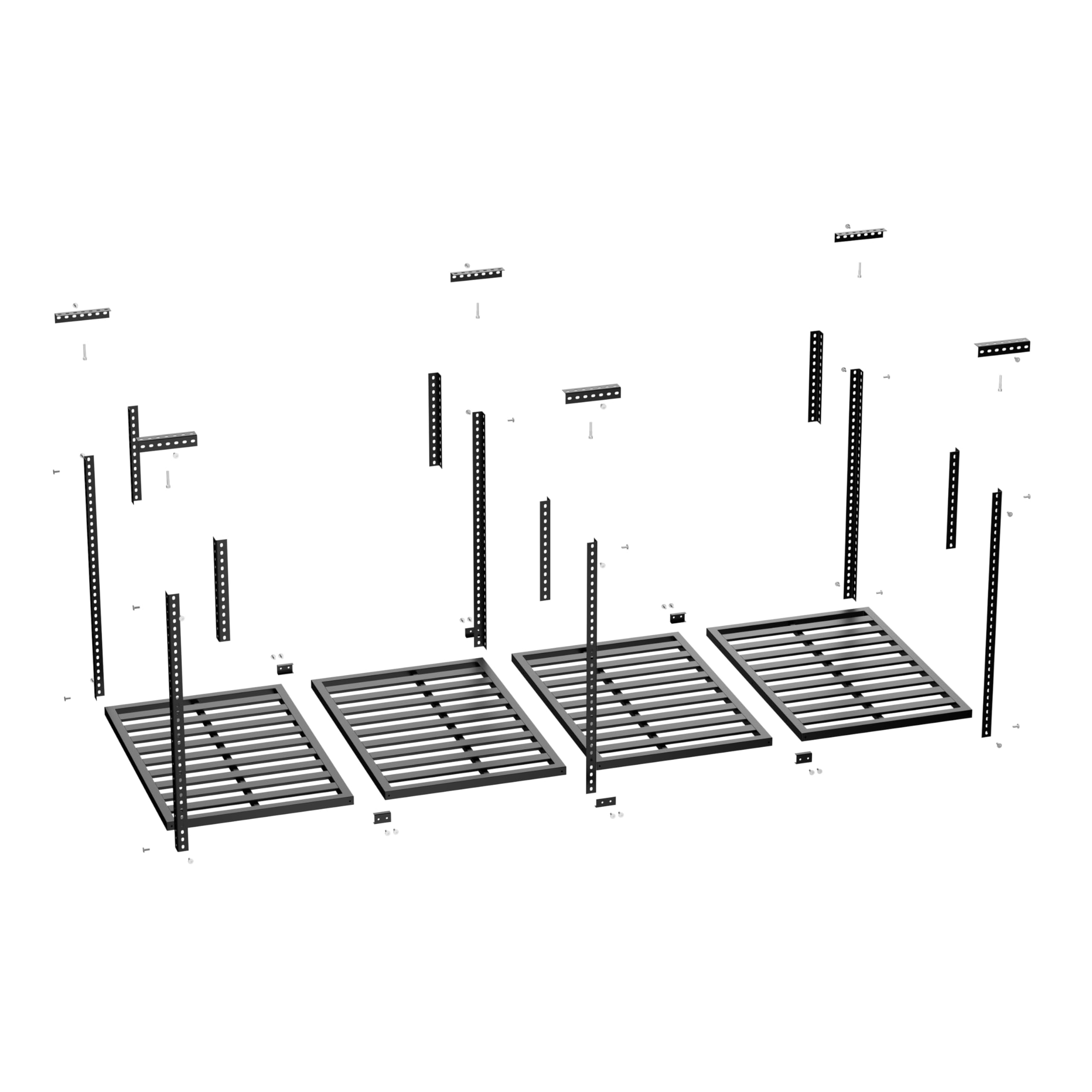 Winado 3x8 FT Overhead Garage Storage Rack, Heavy-duty Ceiling Mounted Storage Racks, Adjustable Garage Storage Organization Systerm, 750LBS Weight Capacity, Black