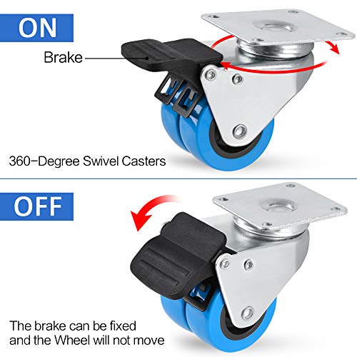 SPACECARE Furniture Dolly Adjustable Mobile Roller Mini Fridge Stand Washing Machine Stand with 8 Locking Swivel Wheels Universal Mobile Base Moving Cart for Dryer Refrigerator, Capacity 500 Lbs,White