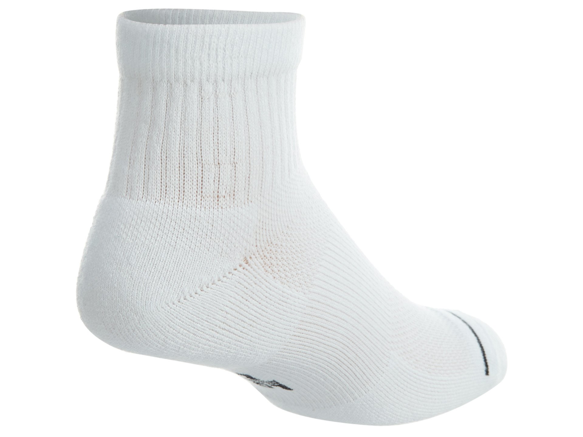 Jordan Nike Unisex Jumpman High-Intensity Quarter Sock (3 Pair) White/White/White/Black Large (Men's 8-12)