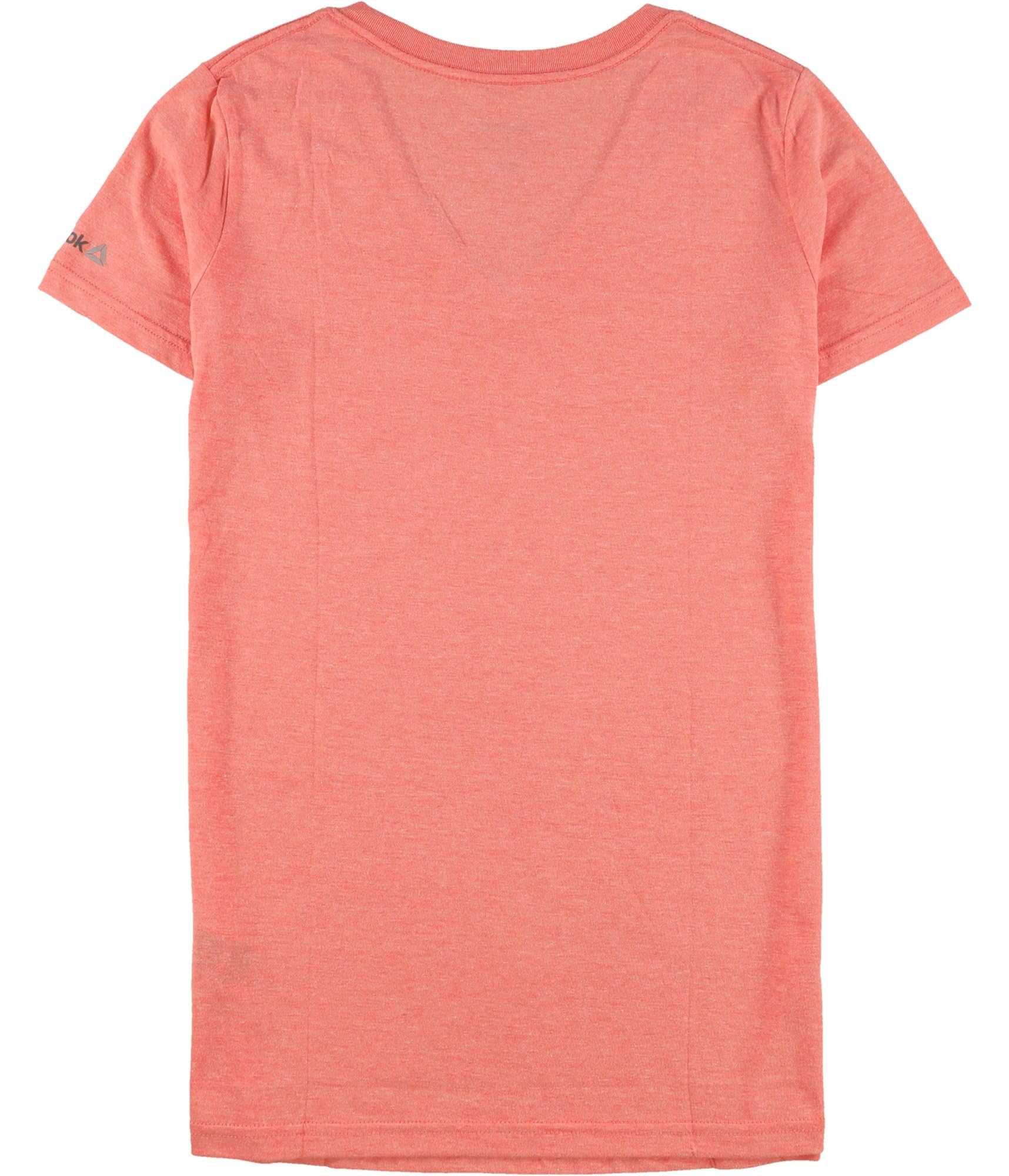 Reebok Womens Solid Basic T-Shirt, Orange, Large