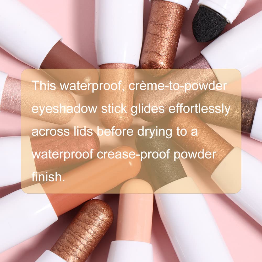 Timipoo Cream eye shadow stick, eye shadow pen, matte and shimmer eye makeup stick, long-lasting waterproof eye shadow fluorescent stick makeup (04#)