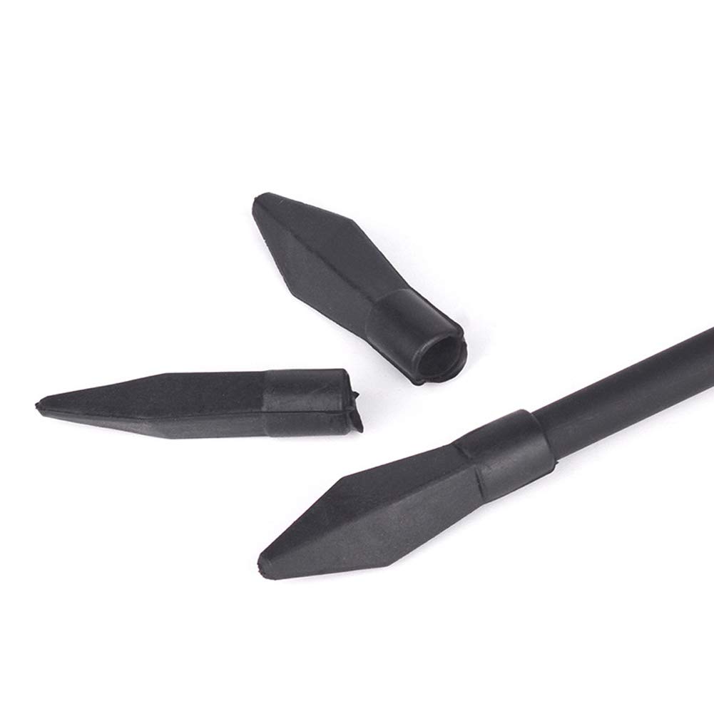 lasenersm 20 Pieces Rubber Arrowhead Soft Rubber Practice Archery Arrowhead Replacement Glue-on Safety Arrow Tips for Archery Outdoor Shooting Practice and Archery Hunting Game, Black
