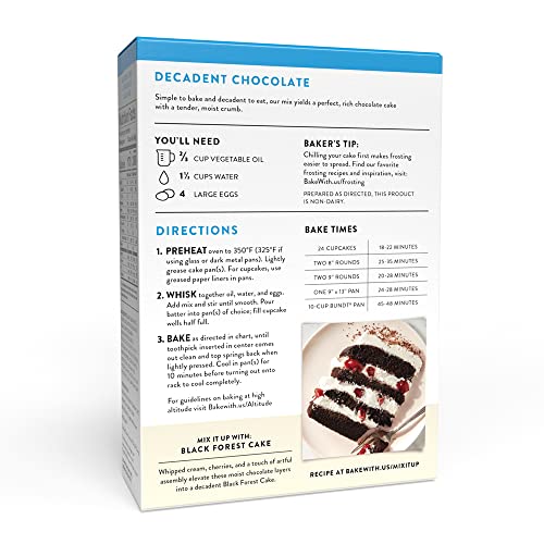 King Arthur, Gluten-Free Chocolate Cake Mix, Gluten-Free, Non-GMO Project Verified, Certified Kosher, Non-Dairy, 22 Ounces