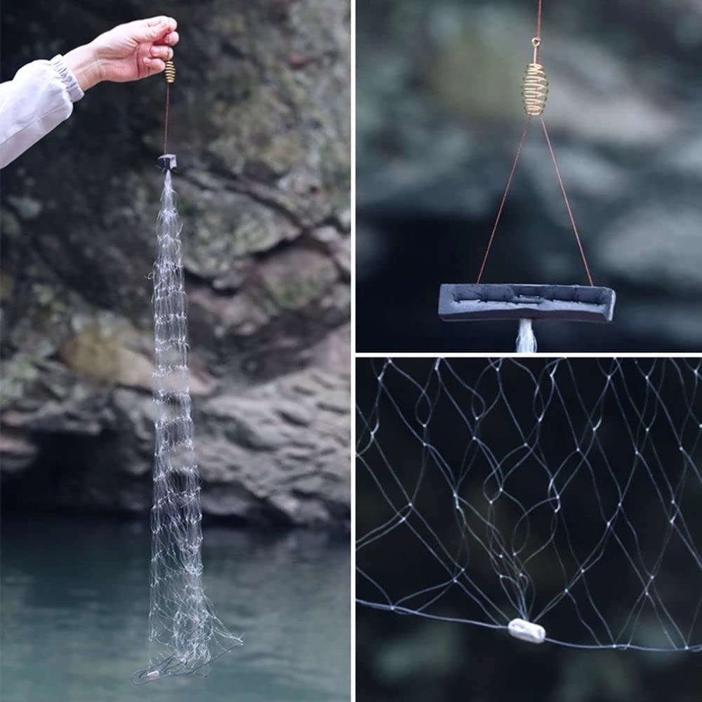 Netting Fish Luminous Bead Cast Gill Nets Fishing Accessories Trap Mesh Ice Fishing Net Tackle(6-0.25-0.5kg Fish)