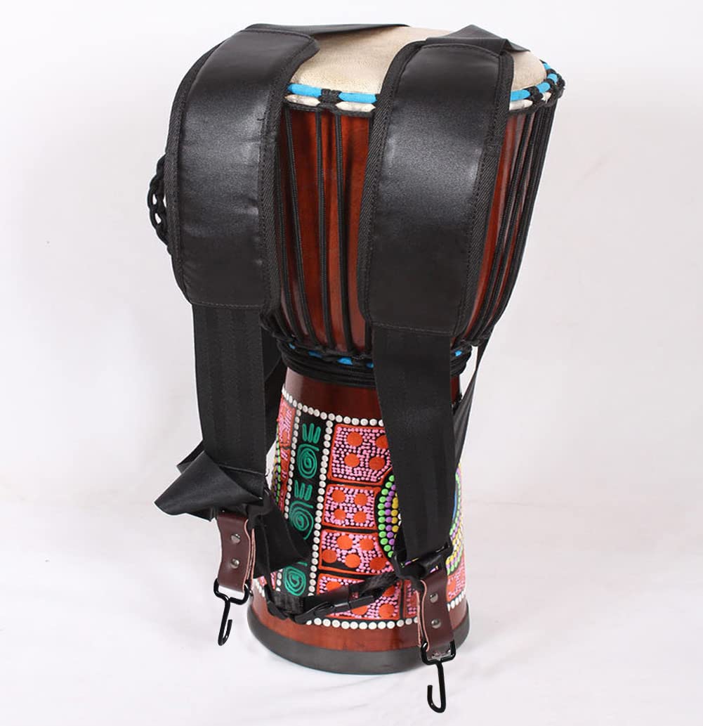 Padded Djembe Shoulder Strap Adjustable African Hand Drum Sling Belt Comfort Shoulder Harness Percussion Accessories Black