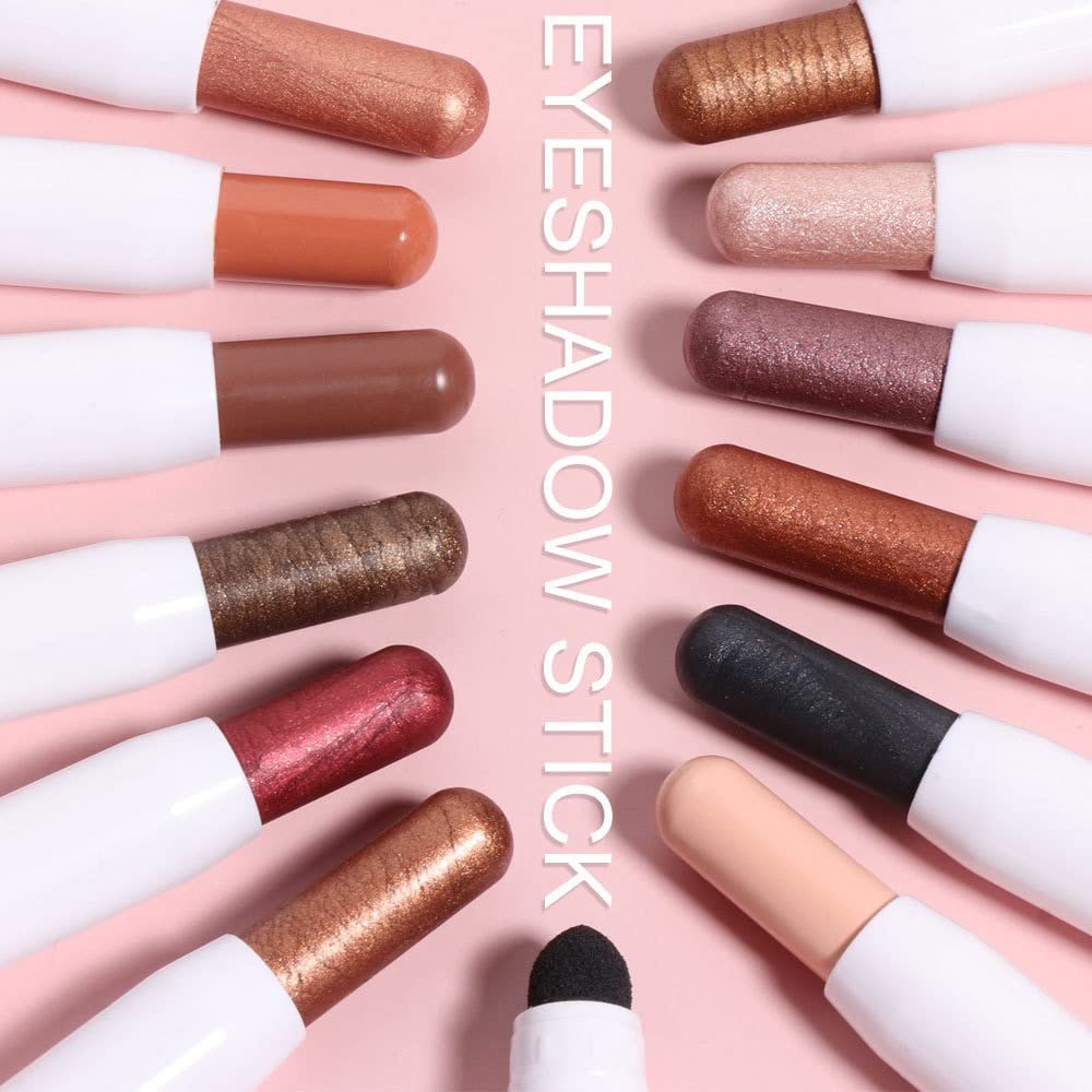 Timipoo Cream eye shadow stick, eye shadow pen, matte and shimmer eye makeup stick, long-lasting waterproof eye shadow fluorescent stick makeup (04#)