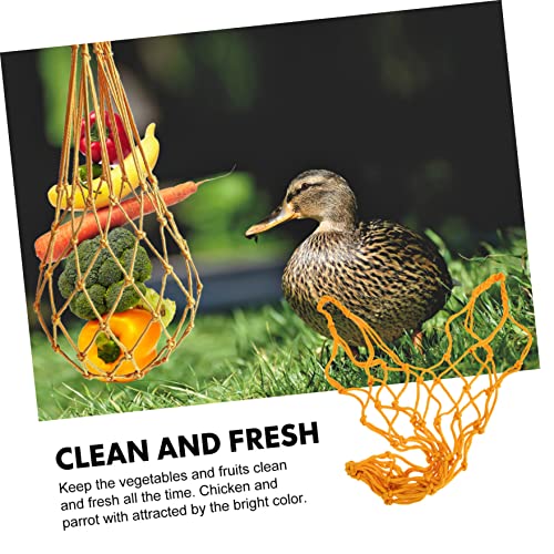 YARNOW Large Vegetable Duck Cabbage Supplies Holder Net Yellow Treating Chicken Bag Poultry Skewer S Parrot Hanging Foraging Cocks Birds Pet for Tool Feed Feeder Food Feeding Cotton