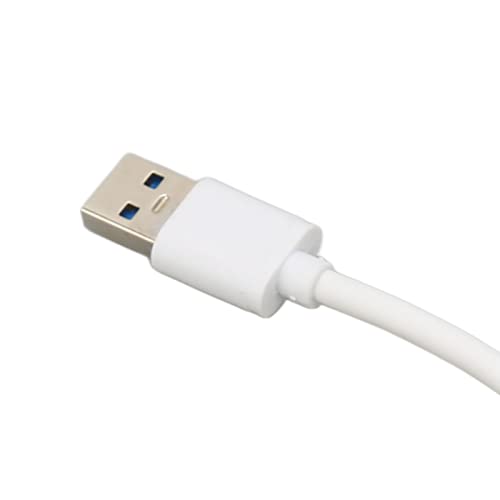 USB 3.0 Hub, 4 Port Hub 5Gbps Transmission White Plug and Play for Windows for OS X for Linux