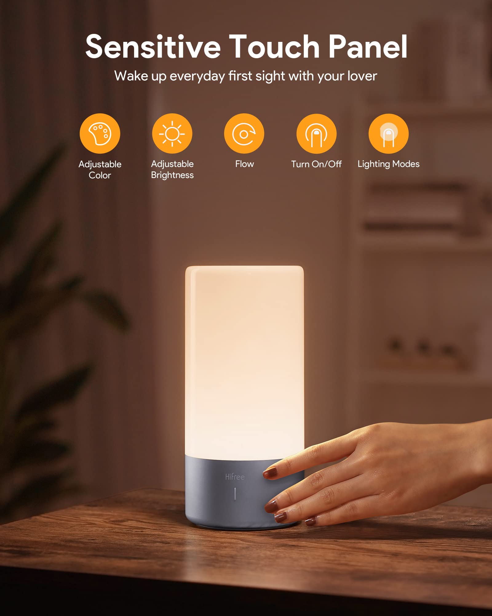 LED Table Lamp, 3-Levels Dimmable Touch Lamp, 16 Millions RGB Color Changing Desk Lamp for Home / Office(Sliver)