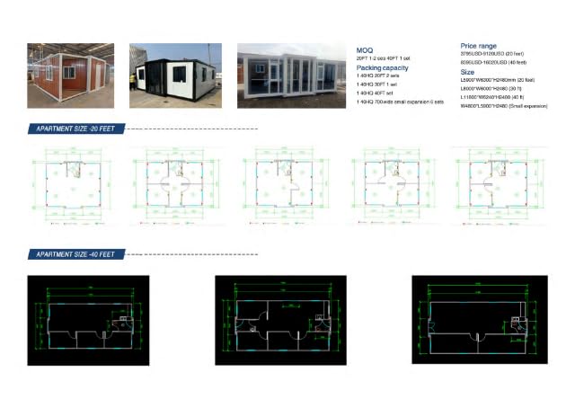 Tiny Expandable Prefab House to Live in 1 Bathroom, 3 Rooms & 1 Kitchen- Foldable House, Container Home, Portable House, Tiny House for Small Family, Modular Guest House β 19 x 20 FT (3 Bedrooms)