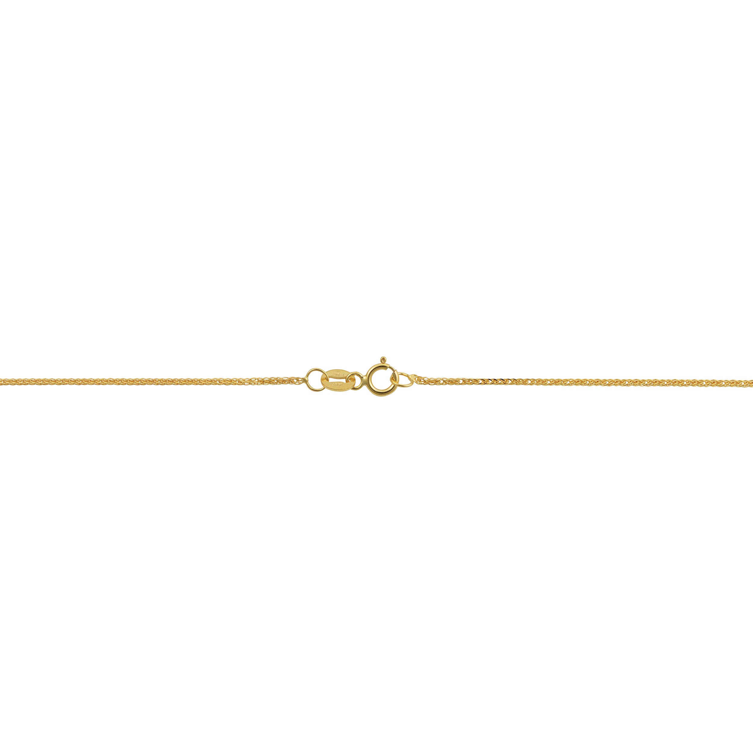 Kooljewelry 14k Yellow Gold Square Wheat Chain Necklace (1.1 mm, 16 inch)