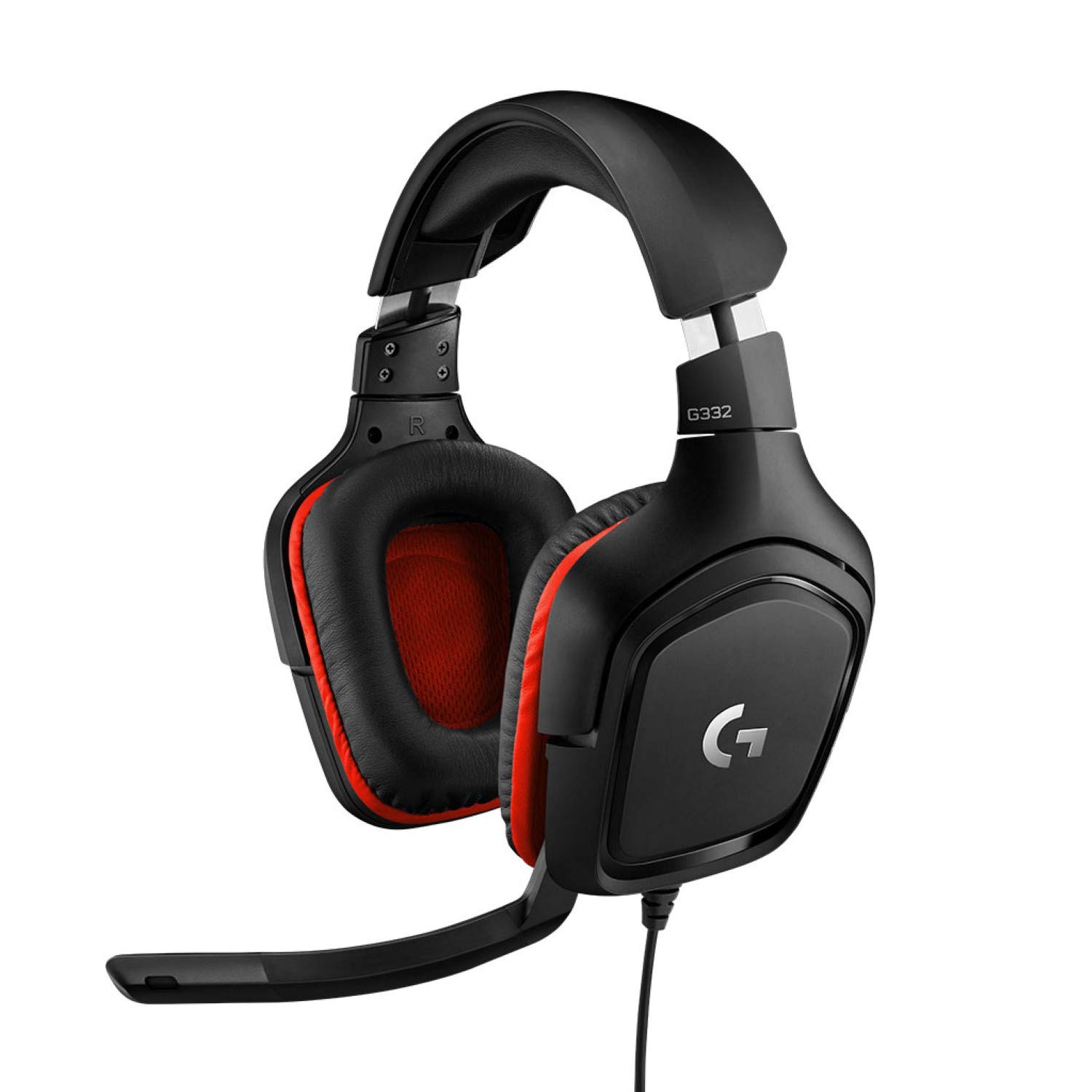 Logitech G332 Stereo Wired Gaming Headset with Microphone for PC, PS4, Xbox One, Nintendo Switch, Rotating, Leatherette Earcups, 50mm Drivers, Slim & Lightweight Gaming Headphones (Renewed)