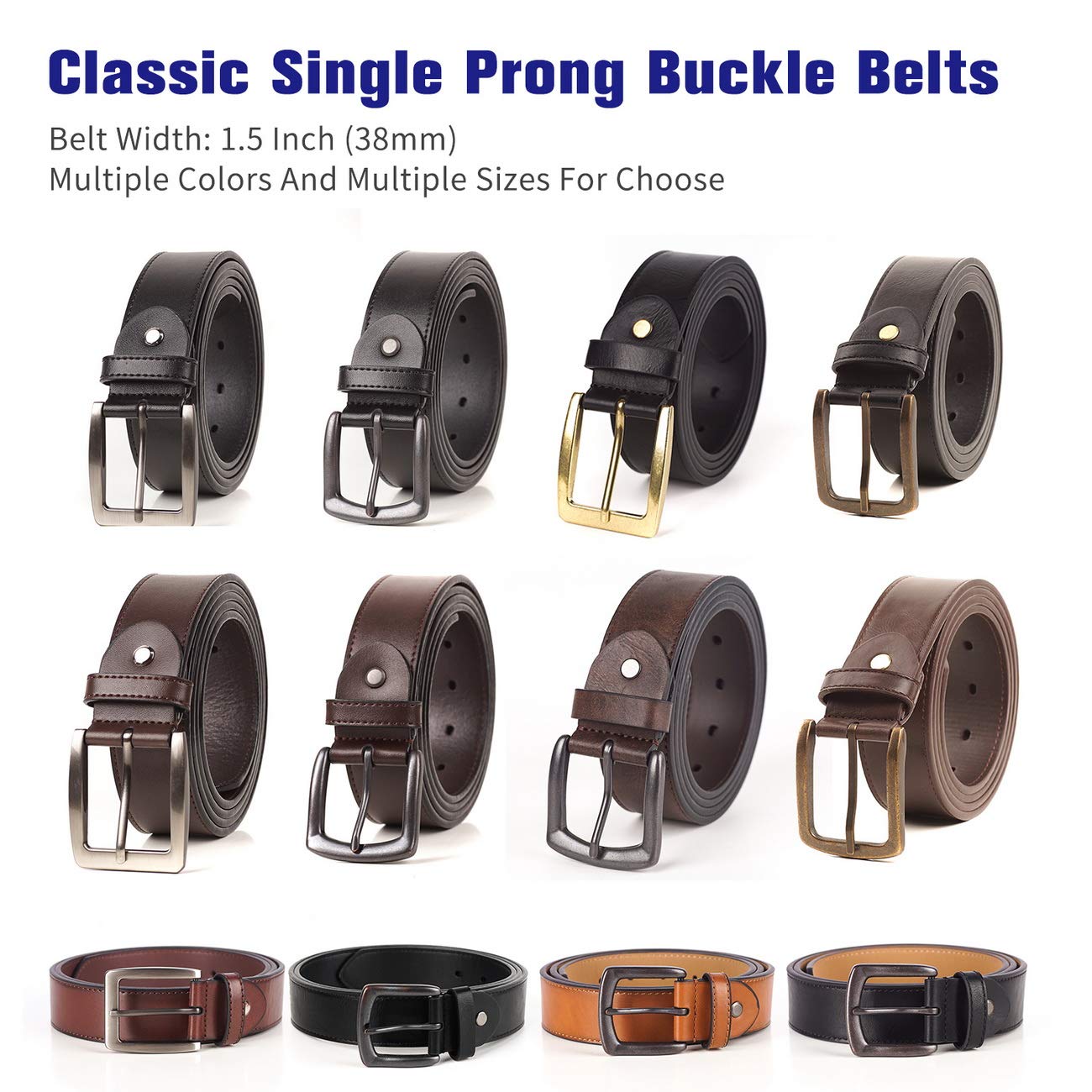 LABMGW Mens Leather Belt Big and Tall 68 & 72 Inch Brown