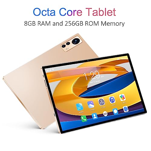 Luqeeg Digital Tablet, 8GB RAM 256GB ROM 1960 X 1080 Resolution WiFi Tablet 10.1 Inch 7000mAh with Keyboard for Reading for Entertainment (US Plug)