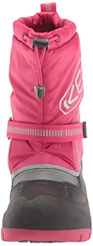 KEEN Snow Troll Insulated Waterproof Pull On Winter Boots, Fuchsia Purple/Silver, 2 US Unisex Big Kid