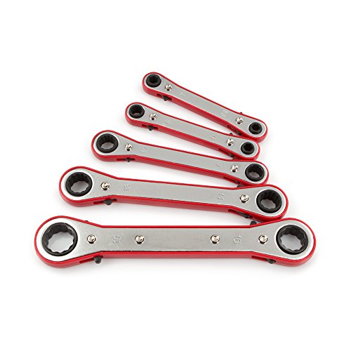 TEKTON 2210 Ratchet Box End Wrench Set, Metric, 5-Piece [Older Model]