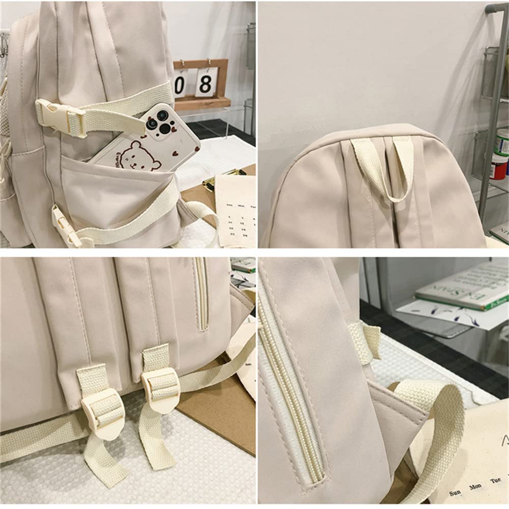 JELLYEA Kawaii Backpack with Kawaii Pins School Bag Rucksack Large Capacity Girls Backpack Teens Multi-Pocket Bookbag
