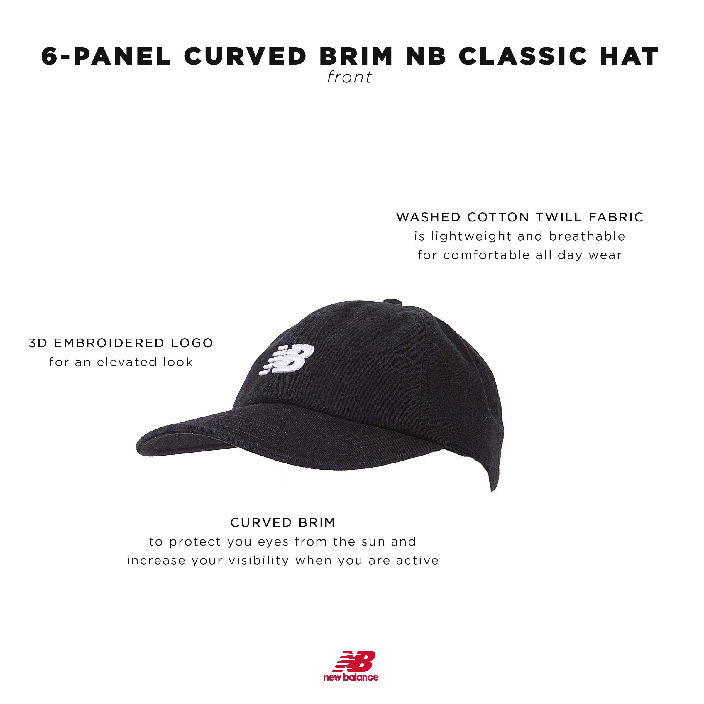 New Balance Men's and Women's NB Logo Hat, One Size, Black