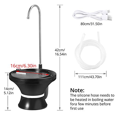 Tanice Water Bottle Pump Automatic Electric Drinking Water Pump for 1-5 Gallon Water Jug USB Rechargeable BPA-Free Water Bottle Dispenser Portable for Home Kitchen Office Camping