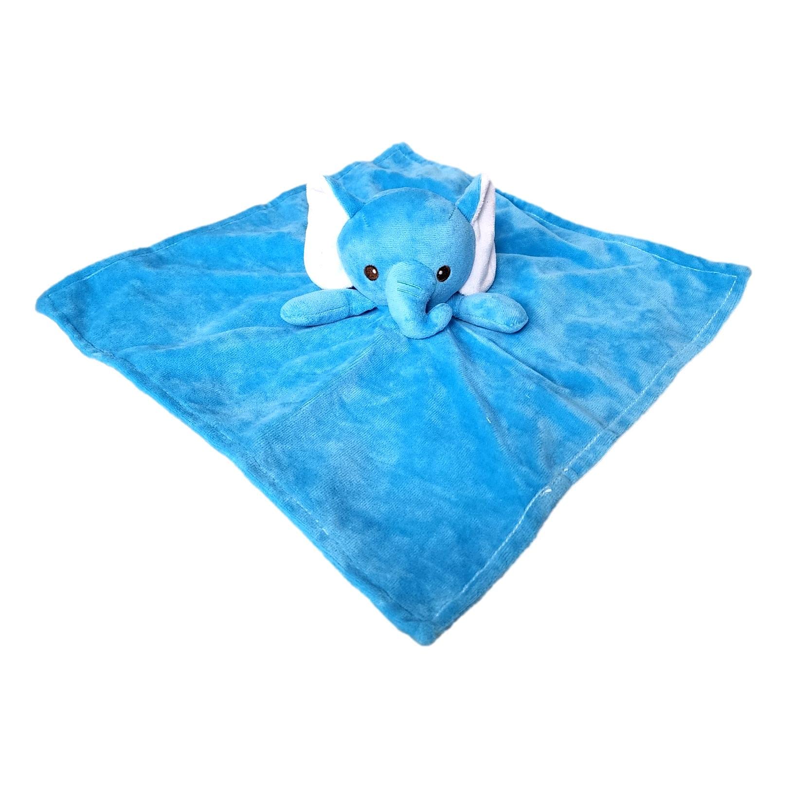 SONA G DESIGNS Personalized Baby Blanket Lovey with Custom Embroidered Name (Elephant)