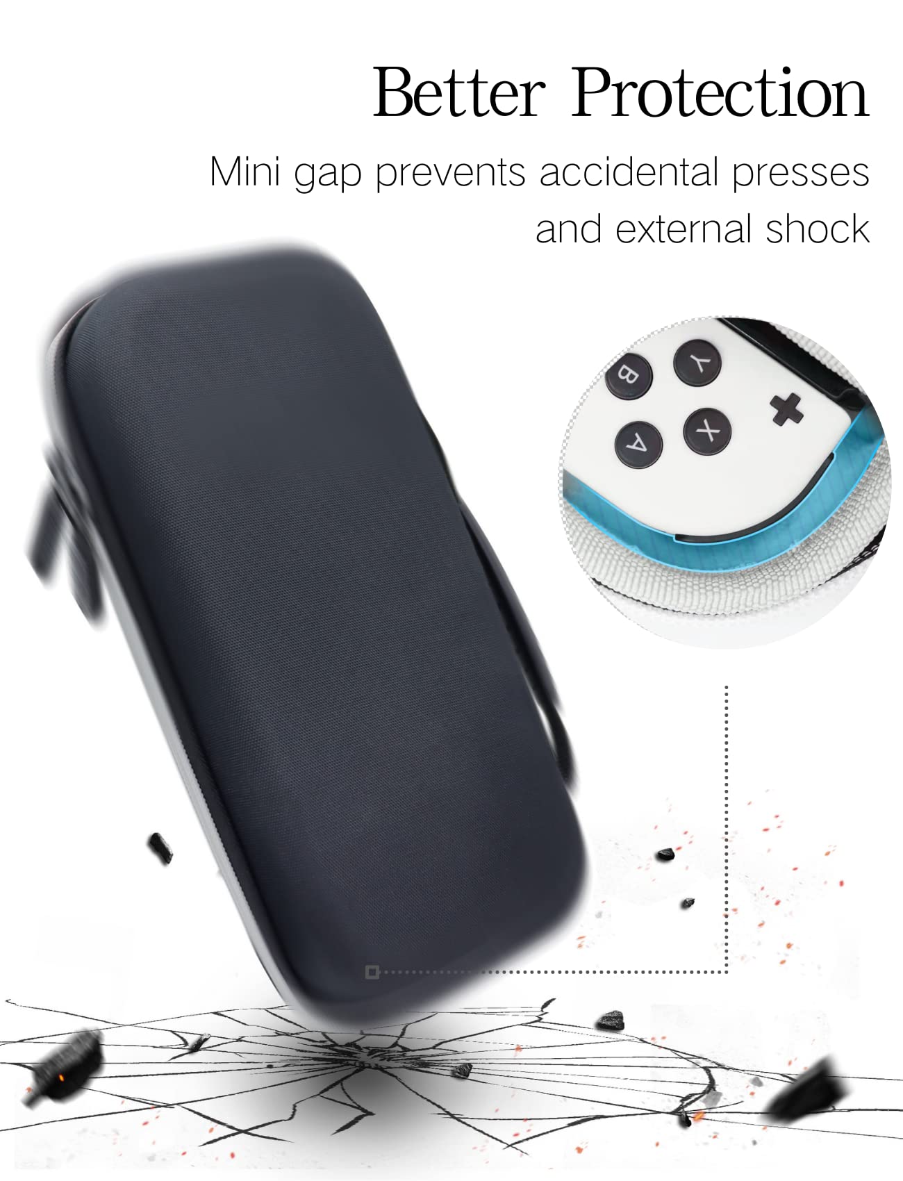 Necessary 4 in 1 Accessory Bundle for Nintendo Switch OLED - iceiceice Hard Shell Carrying Case with 30 Game Slots + Clear Case + Premium Tempered Films [2022 New]