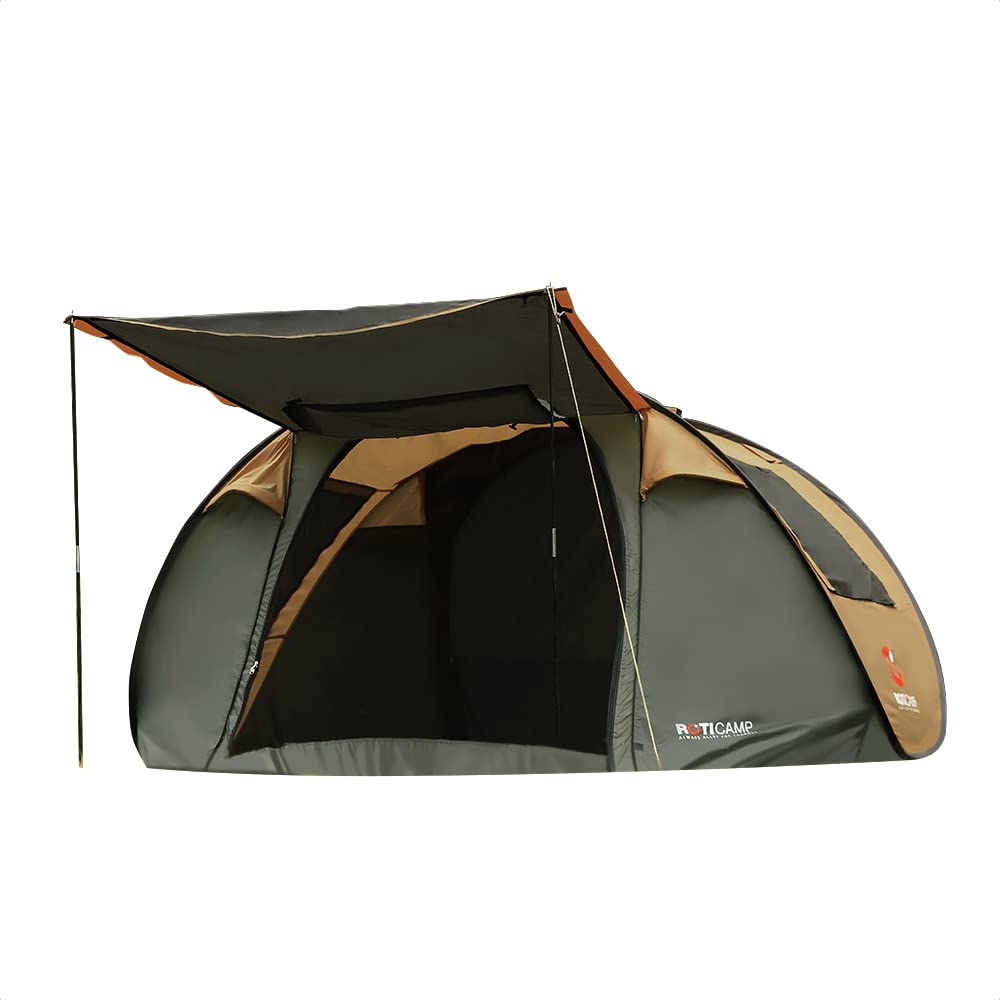 ROTICAMP Canopy Camping Tent Pop Up Tent 4-5 Person, Automatic Setup, Instant Tents for Camping, Hiking & Traveling, Olive Khaki