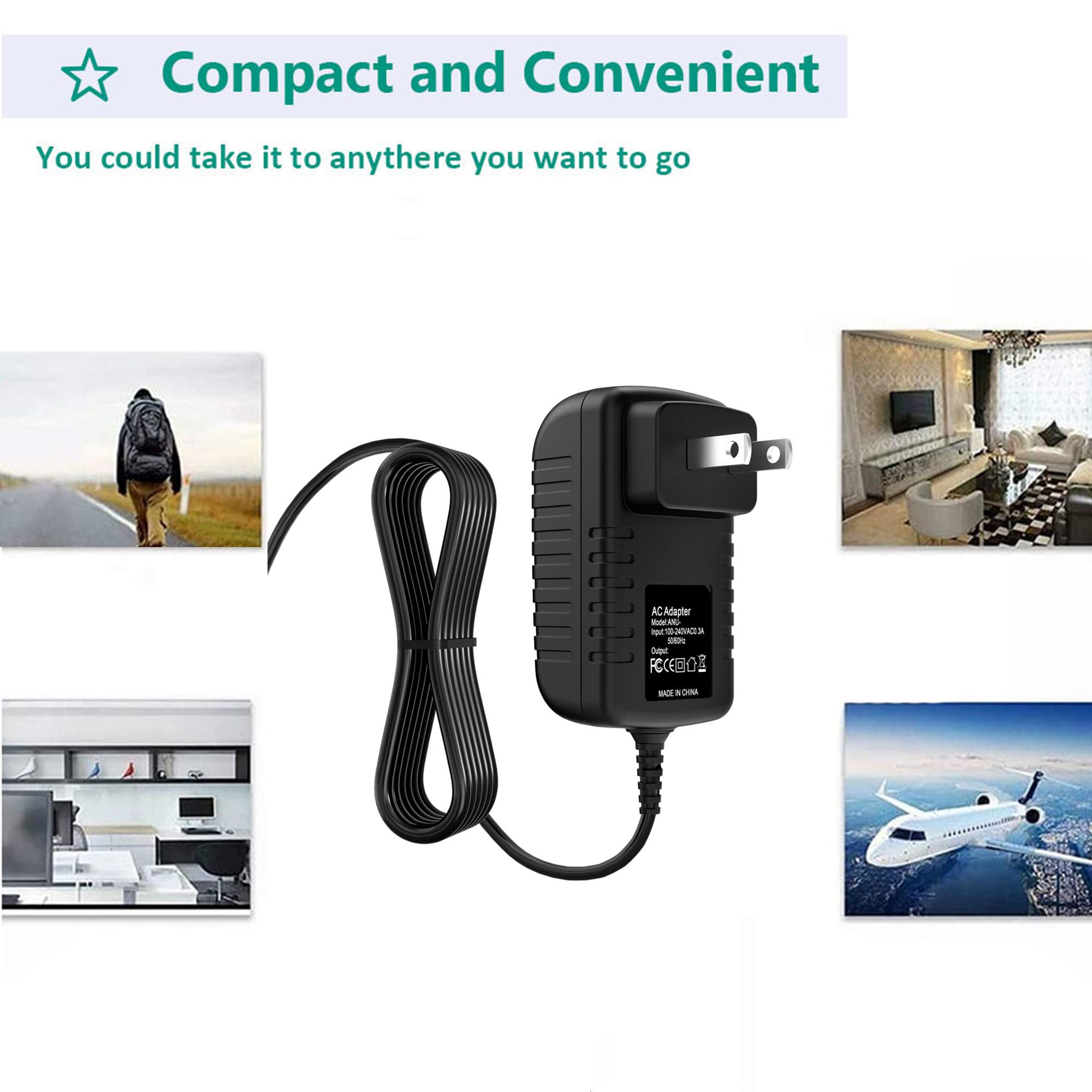 Snlope AC Adapter Charger Power Cord Compatible with SEGA Genesis Flashback 2018 AtGames Console 85 Classic Games Wireless Controller