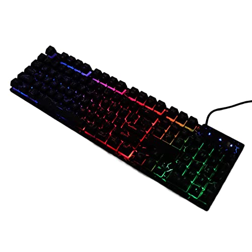 USB Keyboard and Mouse Combo, 104 Keys Drain Design Material ABS Floating Keyboard Home Gaming Keyboard for Office