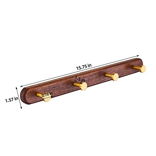 Wood Wall Mount Hooks, Modern Coat Hooks, Coat Rack Wall Mounted Hangers for Clothes, Keys, Plants, Towels, Wooden Hat Hooks for Entryway, Bathroom