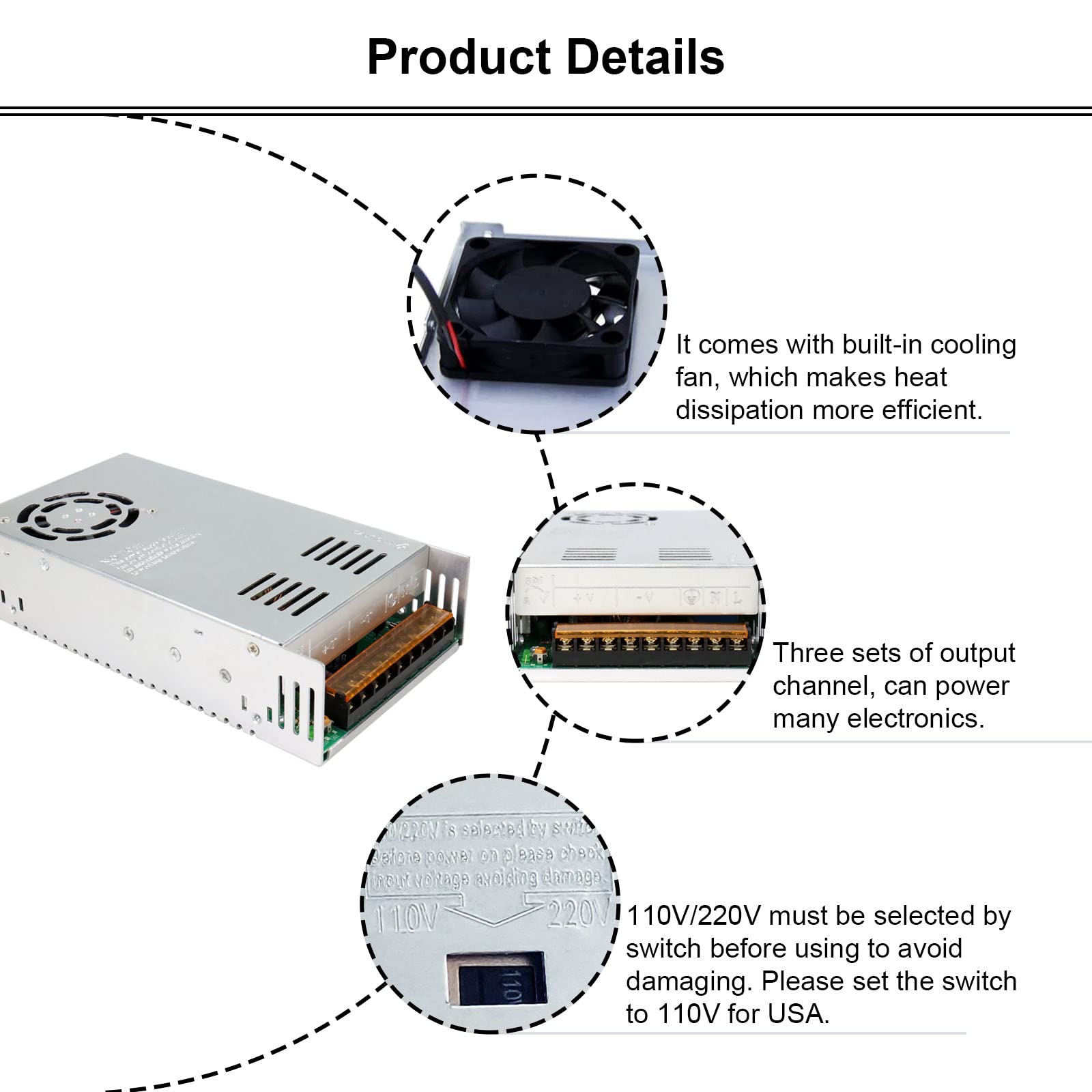 TOPA SPORT 110V/220V AC to 12V DC Converter,Power Supply Adapter Switching Transformer Power for PCP Air Compressor Paintball Fill Compressor 12V LED Strip Light