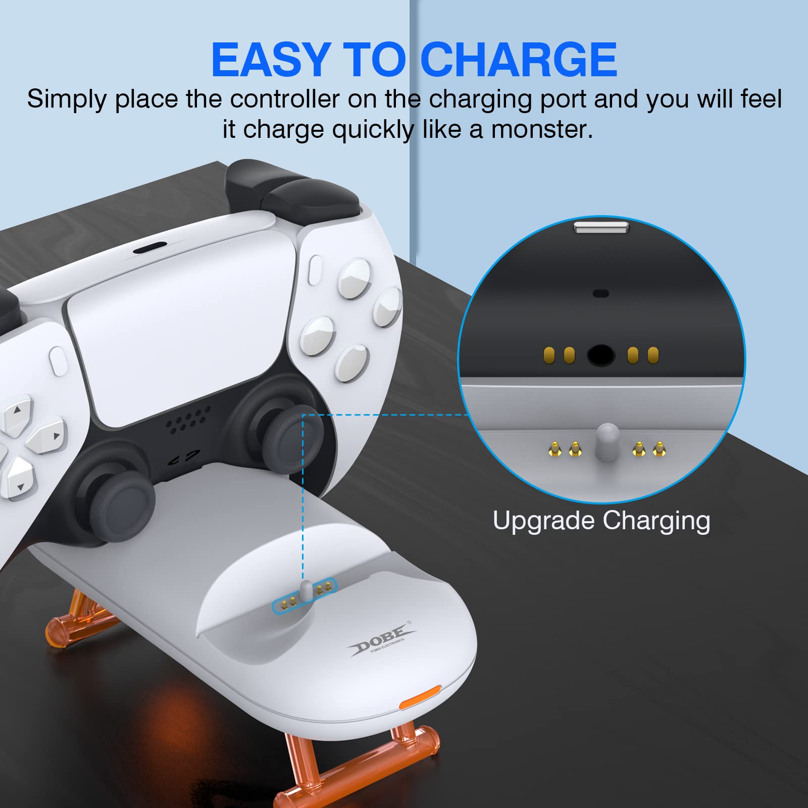 PS5 Controller Charging Station for PlayStation 5 Controller with Dual Charge Dock Fast Charging PS5 Dual Controller Charging Stand (Led)