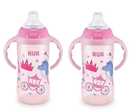 NUK 10 Ounce Jungle Large Learner Cup with Handles, 2 Pack (Princess)