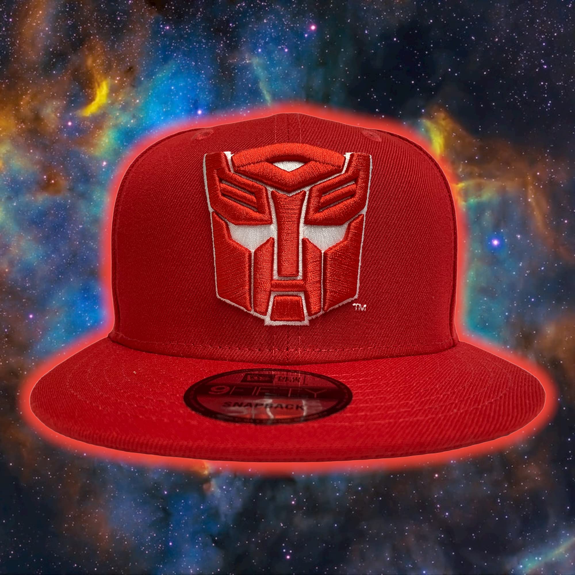 New Era 9FIFTY Transformers Autobot Logo Symbol 80's Cartoon Snapback Hat Cap Red